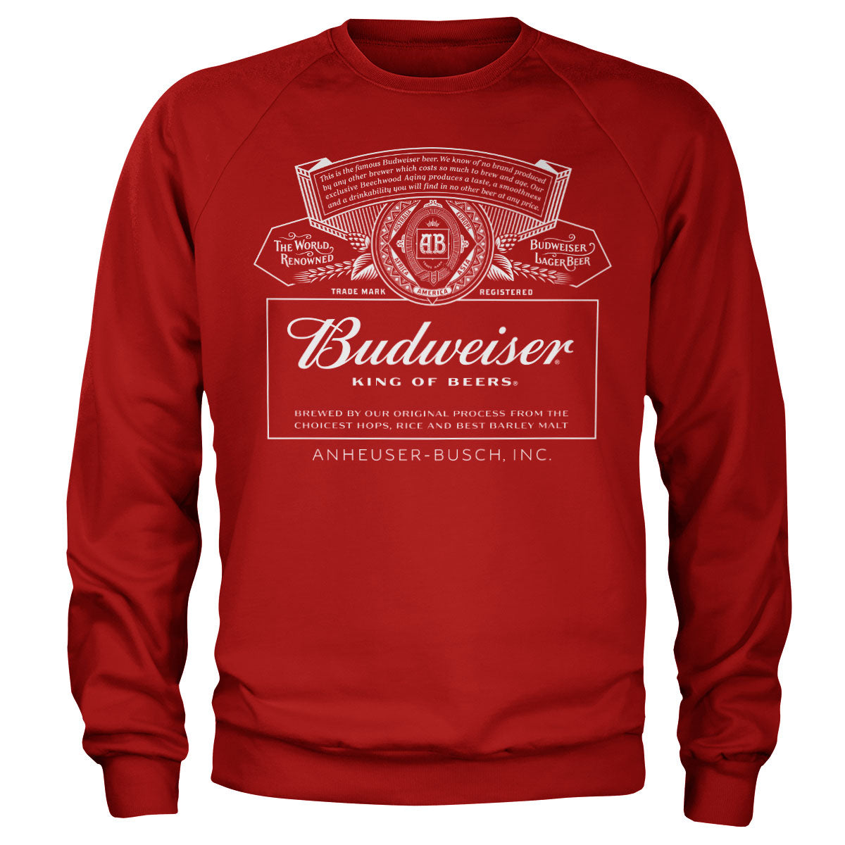 Køb Budweiser: White Logo Sweatshirt | Merchhub.dk